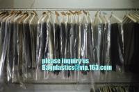 China custom logo printed dry cleaning plastic transparent garment bags for dresses,commercial clear pe ldpe poly hotel laundr for sale