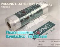 China Clear Polythene 21x4x54'',0.8mil Dry Cleaning Bags and Perforated Plastic Bags on Roll with Custom Printing for Laundry for sale