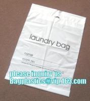 China biodegradable Customized Poly Plastic Drawstring Hotel Laundry Bag, Hotel packaging clothes for laundry plastic bag for sale