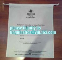 China biodegradable Customized Poly Plastic Drawstring Hotel Laundry Bag, Hotel packaging clothes for laundry plastic bag for sale