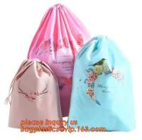 China Cotton String Biodegradable Laundry Bags Custom Drawstring  Logo Printed for sale