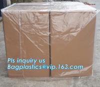 China Commercial clear gussted bags for pallet covers, Plastic vinyl cover with square bottom poly pallet cover, Tarpaulin Pal for sale
