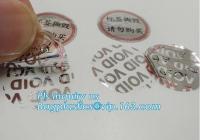 China Broken Custom Void Seal Sticker Label Torn Invalid Security Label Tamper Proof for sale
