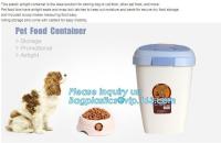 China gift pet food container with flap lid, Square Pet Food Large Container / Animal Metal Food Seed Storage Bin, bagplastics for sale
