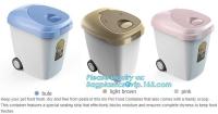 China gift pet food container with flap lid, Square Pet Food Large Container / Animal Metal Food Seed Storage Bin, bagplastics for sale