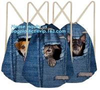 China Custom Printed Reusable Eco Bags Organic Cotton Drawstring Cotton Canvas for sale
