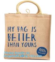 China eco friendly small standard size foldable natural jute shopping bag handle hessian tote bag,printed natural jute shoppin for sale