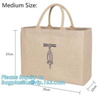 China Custom eco friendly waterproof tote shopping jute pouch bag burlap linen packing gift bag with logo print bagease packag for sale