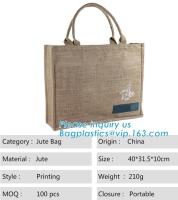China Profession eco-friendly portable waterproof jute bag with log,custom jute shopping bag,grocery jute reusable foldable sh for sale