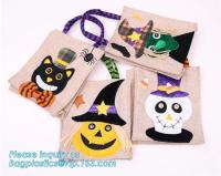 China eco-friendly portable halloween linen tote jute bag with logo custom, ester, wedding, burthday, party, grand event happy for sale