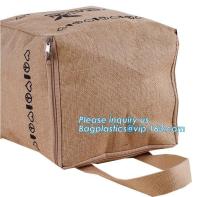 China Multifunctional jute bag with low price,Natural Burlap Tote Bags Reusable Jute Bags with Full Gusset,shoulder strap plai for sale