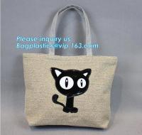 China Customized printed logo laminated shopping tote jute bags with handle,Fashion and environmental custom jute shopping bag for sale