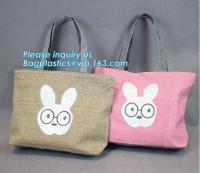 China Customized printed logo laminated shopping tote jute bags with handle,Fashion and environmental custom jute shopping bag for sale