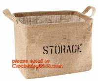 China 100% jute storage basket,natural jute material collapsible decorative storage basket,Home handmade jute woven rope toy s for sale