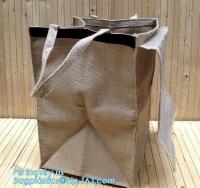 China Lightweight collapsible jute fabric storage bin basket,Jute multifunctional moisture-proof debris storage basket desktop for sale