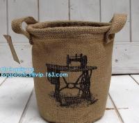 China natural jute burlap foldable decorative storage basket,X-Large Well Standing 26