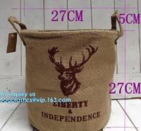 China natural jute burlap foldable decorative storage basket,X-Large Well Standing 26