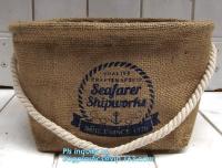 China Jute material small toy storage basket,Printing set of 3 Jute storage basket ,storage bin , laundry basket bin bagease for sale