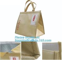 China Promotional custom printing shopping tote bag PP laminated foldable handle non woven bag, promotional shopping nylon non for sale