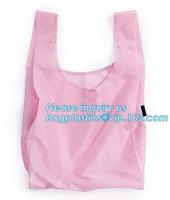 China Supermarket polyester foldable non-woven bags fabric grocery shopping bag with different colors,Eco Friendly Polyester L for sale