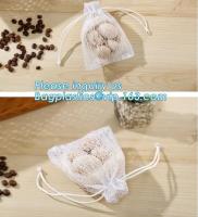 China china factory promotional white cotton nylon mesh drawstring raschel bag for dry fruit storage, nylon mesh bags, bagease for sale
