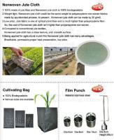 China 100% Biodegradable mulch, biological degradation processes, fruit box,flower pot,jute cloth,cultivating bag,jute net,net for sale