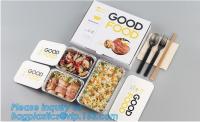 China Food grade aluminium foil container/ carryout lunch box/tray with Cardboard Lid,airline foil food container bagplastics for sale