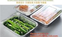 China Food grade aluminium foil container/ carryout lunch box/tray with Cardboard Lid,airline foil food container bagplastics for sale