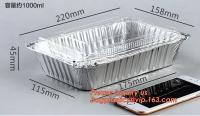 China Food grade aluminium foil container/ carryout lunch box/tray with Cardboard Lid,airline foil food container bagplastics for sale