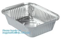 China Aluminium Foil Food Containers Rectangle Aluminum Tray Black and Gold Foil Container,Airline Aluminum Tray Smooth-Wall F for sale