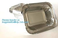 China Aluminium Foil Food Containers Rectangle Aluminum Tray Black and Gold Foil Container,Airline Aluminum Tray Smooth-Wall F for sale