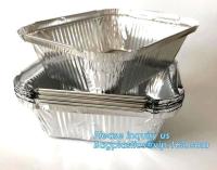 China 500ml smoothwall aluminum foil disposable oven safe food container,4LB / 1133 Aluminum Foil Container For Packing BBQ for sale