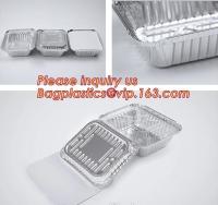 China Takeaway oven safe fast food take out disposable aluminum foil container,compartment round airline food aluminum foil co for sale