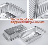 China Silver Foil Rectangular Takeout Container with paper lid,Kitchen Use Aluminum Foil Container,700ml food storage containe for sale