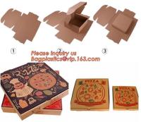 China Carton corrugated paper pizza delivery box,bio-degradable high quality chinese food products custom kraft paper pizza pa for sale