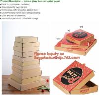 China Carton corrugated paper pizza delivery box,bio-degradable high quality chinese food products custom kraft paper pizza pa for sale