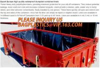 China extra lagrge woven PE drawstring dumpster container 20 yard drawstring black dumpster container liners for bagplastics for sale