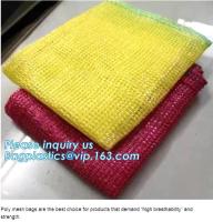 China 21*31cm Portable PE Fruit Oyster Onion Raschel Mesh Soap Net Bag With Handle,Cheap PP/PE Knitted plastic raschel leno me for sale
