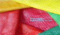China Plastic PE raschel mesh net bags for potato onion,potato bags raschel mesh bags,30x47cm gold yellow HDPE material rasche for sale