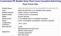 China USA Europe Heavy Duty Plastic Bags Bubble Insulated Swimming Pool Cover Film for sale
