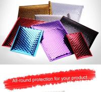 China Metallic Bubble Biodegradable Mailing Bags Foil Holographic Padded Satchel for sale