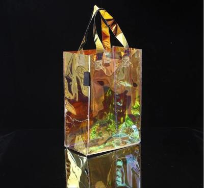 China Clear Pvc Handle Bag Portable Knotted Handle PVC Ice Cooler For One Wine for sale