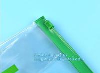 China OEM Slider Zipper Bags Pouch Clear Vinyl Zip lockkk / Pillow Header Bag Card Sleeve for sale