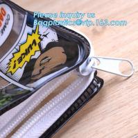 China Durable Vinyl With Carry Handle Train Bag, zipper cosmetic bags with double slider, promotional travel custom pvc small for sale