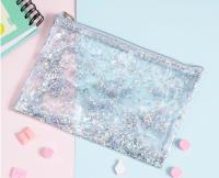 China Window Makeup Cosmetic Bag Aluminum Foil Zip Lock  EVA PVC Travel Accessorie for sale