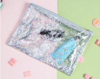 China Window Makeup Cosmetic Bag Aluminum Foil Zip Lock  EVA PVC Travel Accessorie for sale