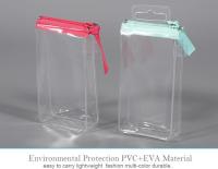 China Fold Up Cosmetic Bag EVA Pouch OEM Promotional Heat Seal Sewing Zipper for sale