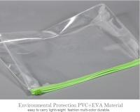China Pvc Makeup Cosmetic Bag Resealable PVC Slider Zip Poly CPE Material for sale