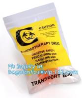 China Plastic Biohazard Bags , Biohazard Garbage Bags Medical Packaging Self Seal Adhensive for sale