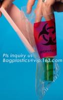 China Plastic Biohazard Bags , Biohazard Garbage Bags Medical Packaging Self Seal Adhensive for sale